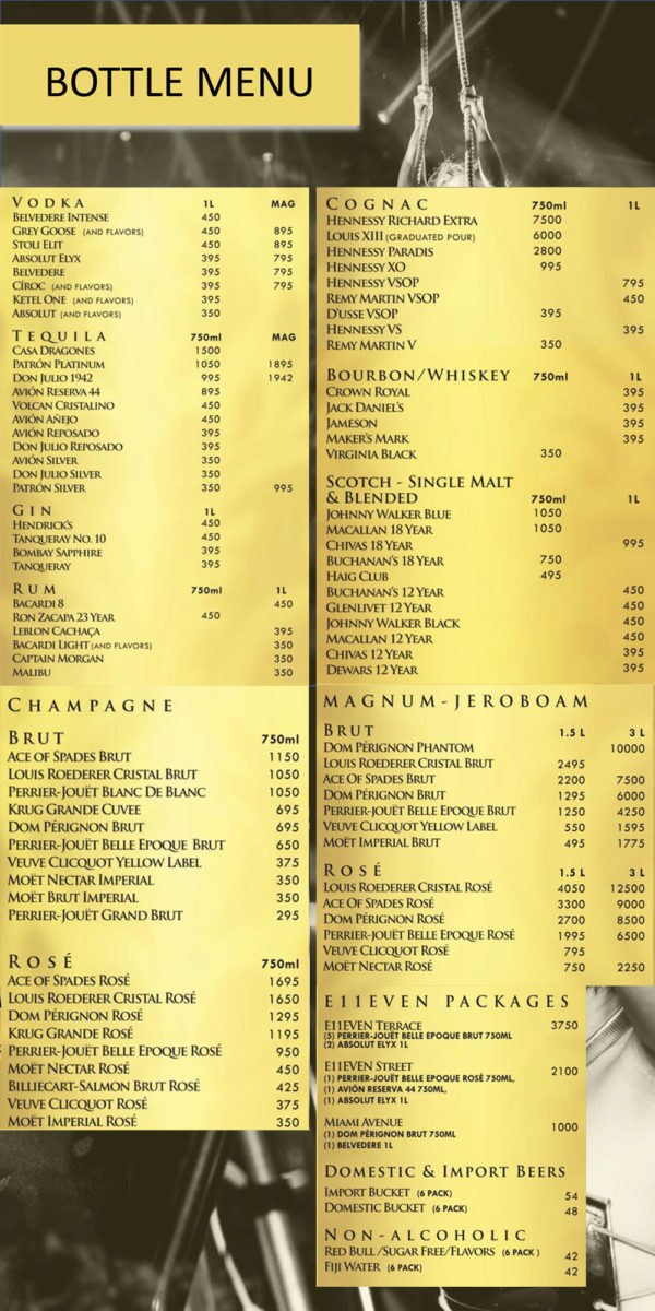 E11even Nightclub Bottle Service | Table Pricing & Reservations