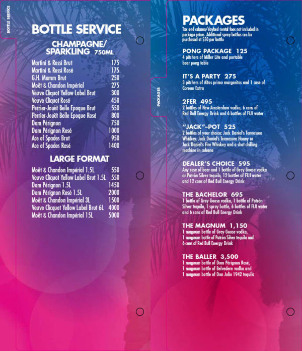 Go Pool Dayclub Bottle Service Pricing & Table Reservations