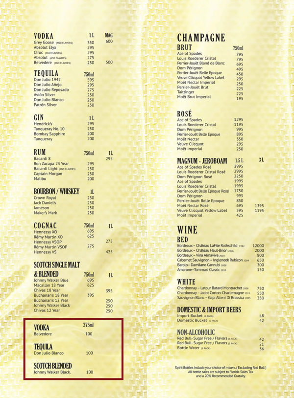 Gold Rush Miami Bottle Service | Table Pricing & Reservations