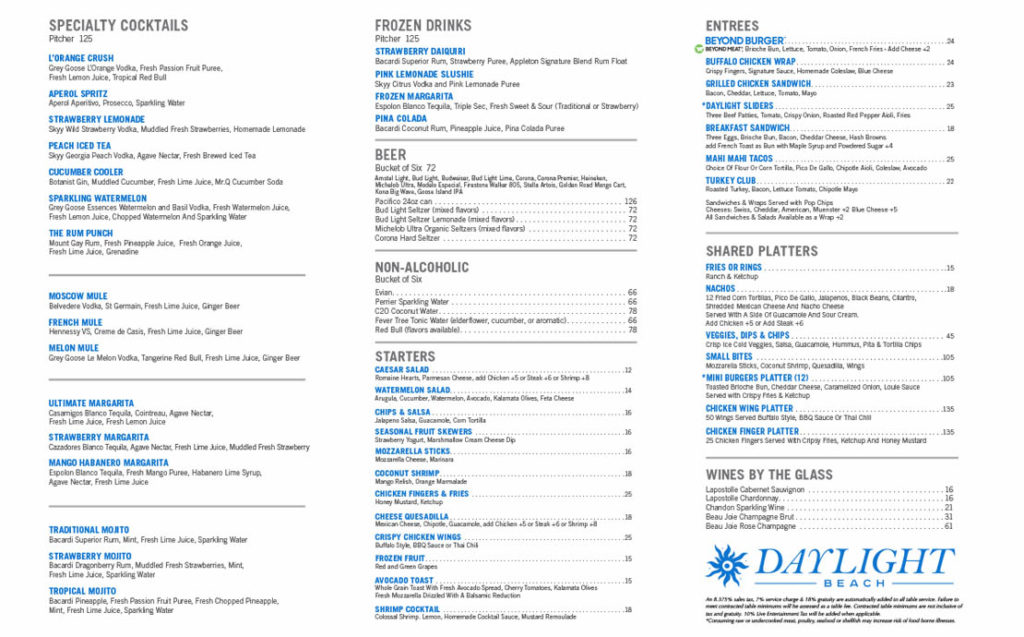 Daylight Beach Club At Night Bottle Service & Table Reservations