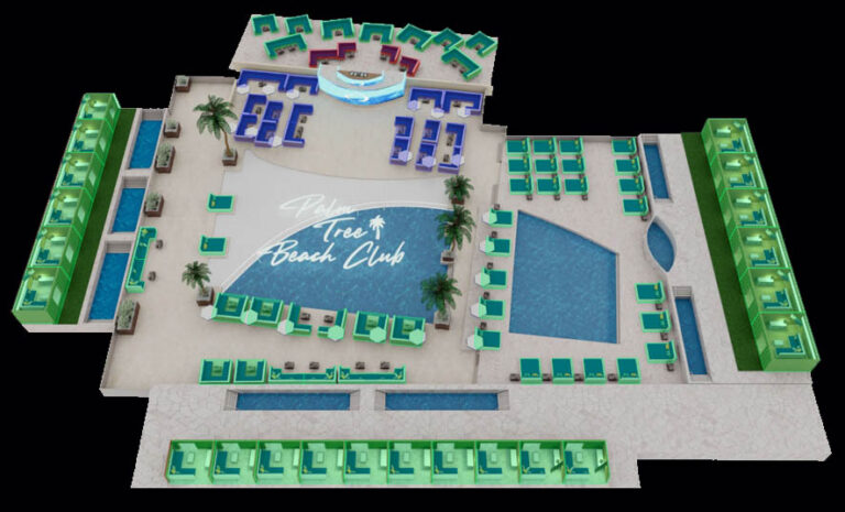 Palm Tree Beach Club Dance Floor Table | Pricing & Reservations