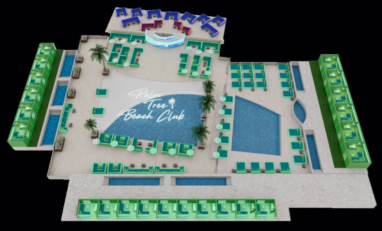 Palm Tree Beach Club Lounge Table | Best Pricing & Reservations